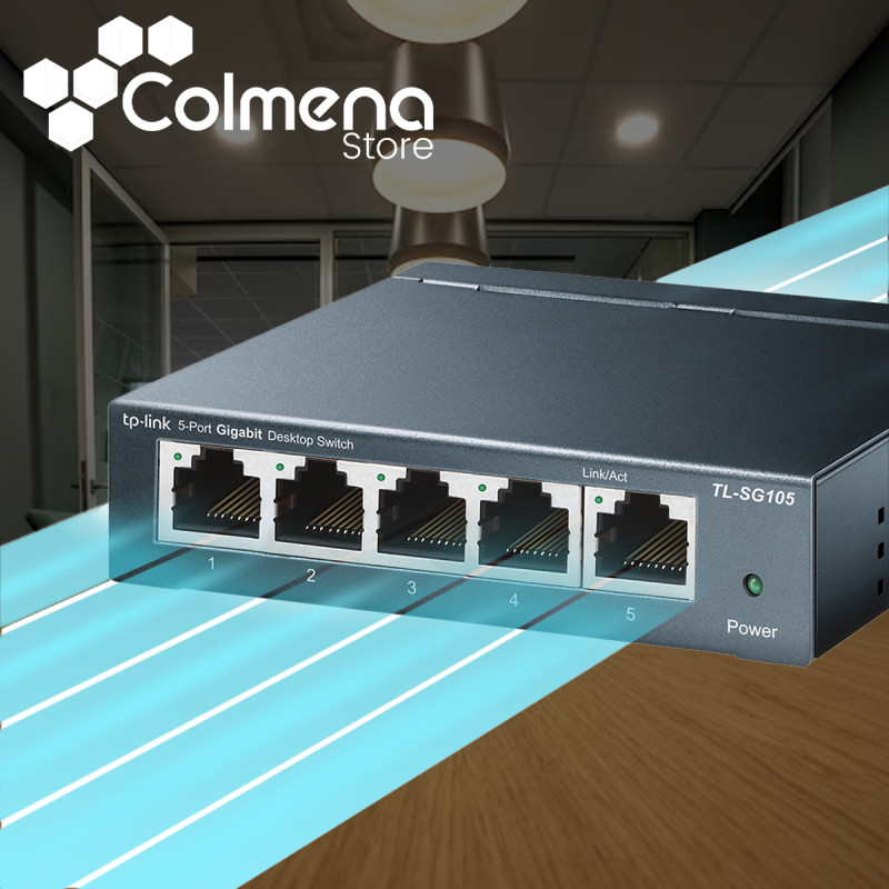 SWITCH 5P GIGABIT. CASE METALICO